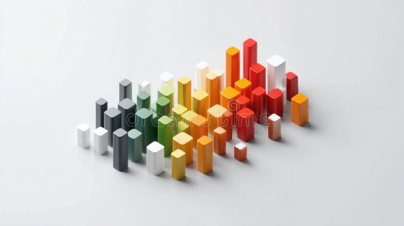 Colorful Line of Blocks Displaying a Visual Representation of Data ...