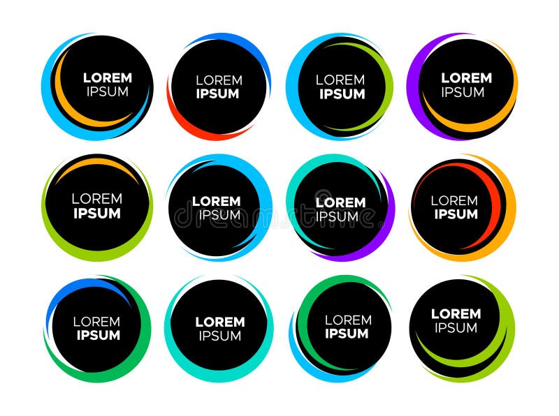 Colorful Line Circle Border Design Logo. Modern Swoosh Abstract Circle ...