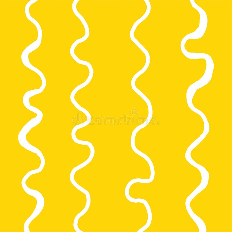 Colorful Line Doodle Yellow, White Pattern. Creative Minimalist Style ...