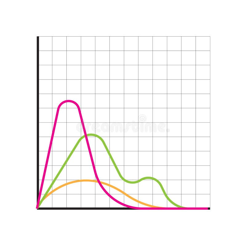 Colorful Line Graph. Red, Green, Blue Lines. Grid Background. Data ...