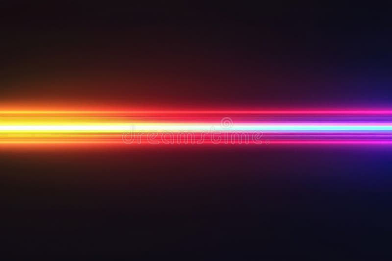 A Colorful Line of Light is Projected Onto a Dark Background, Dynamic ...