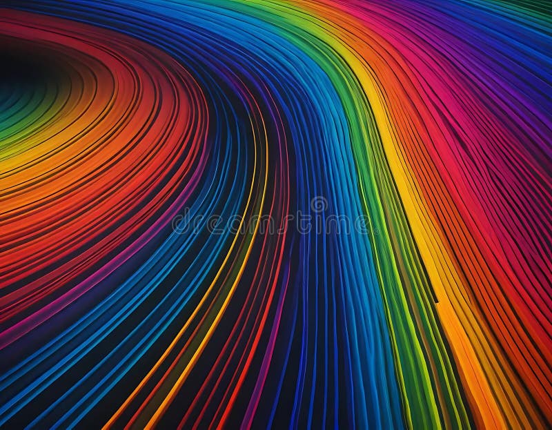 Colorful Line Pattern with Rainbow Gradients and Lively Effect Stock ...