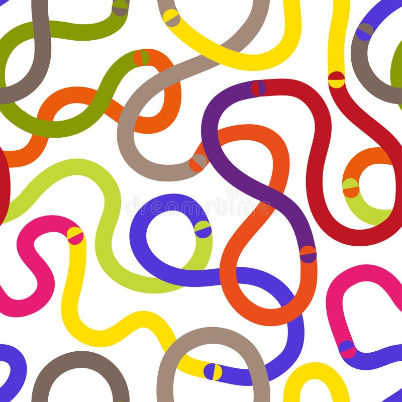 Colorful Line Seamless Pattern. Vector Fun Background for Kids Stock ...