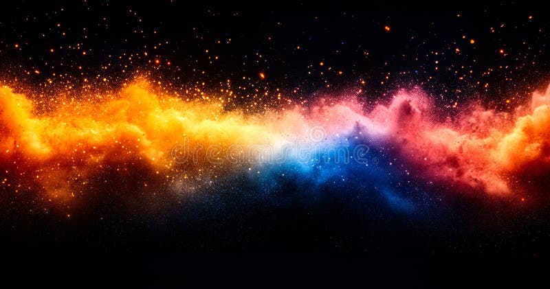 A Colorful Line of Stars in the Sky Stock Photo - Image of apocalypse ...