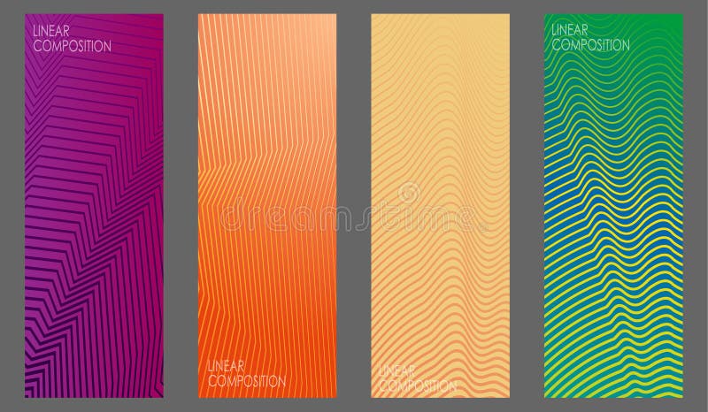 Colorful Linear Composition. a Set of Layouts for the Design of Banners ...