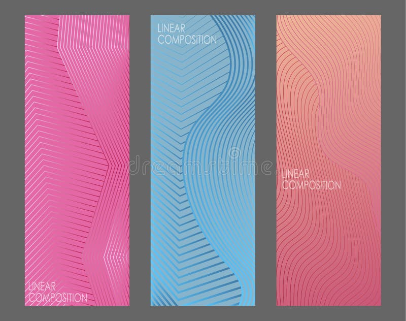 Colorful Linear Composition. a Set of Layouts for the Design of Banners ...