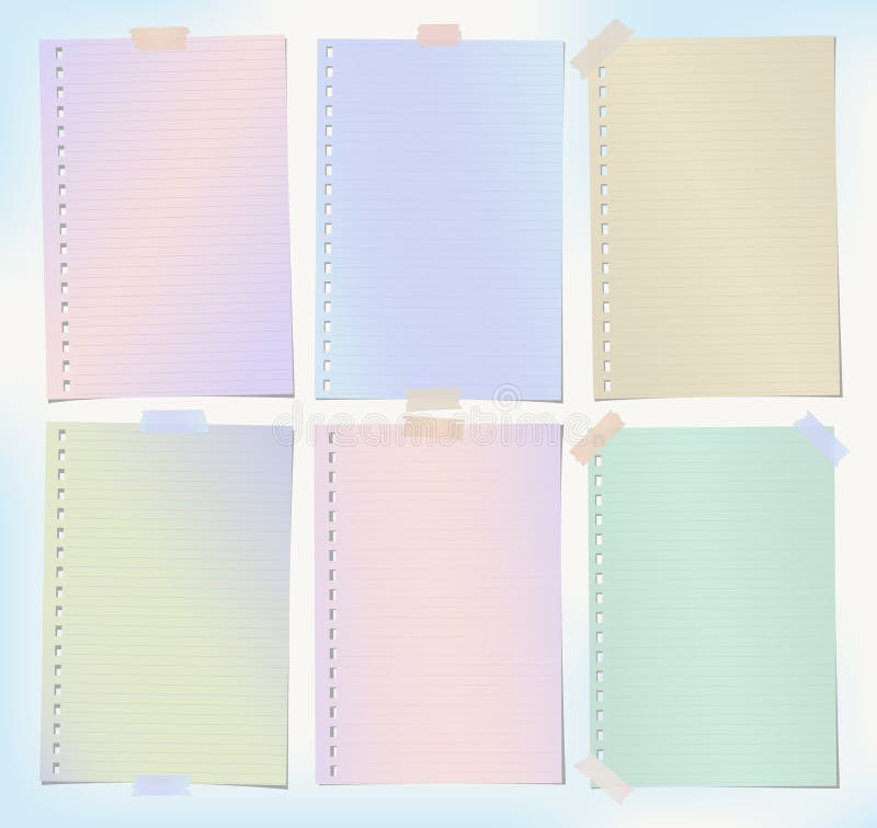Colorful Lined Notebook, Notepad Sheets, Note Paper for Text or Message ...