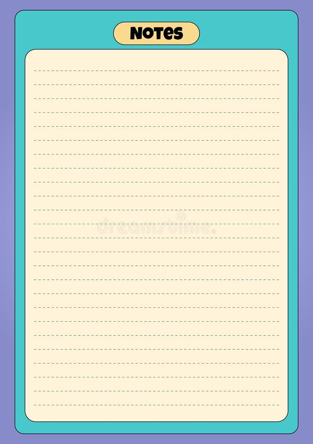 Colorful Lined Notes Page Template for Writing and Planning Stock ...