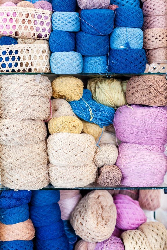 Colorful of Linen Threads Rope Yarn Stock Image - Image of industrial ...