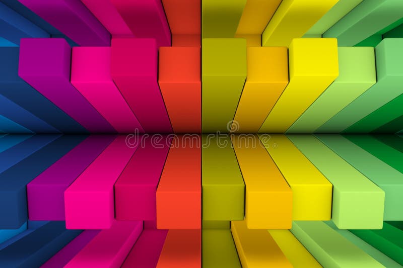 Colorful Lines Boxes Abstract Background 3D Stock Illustration ...
