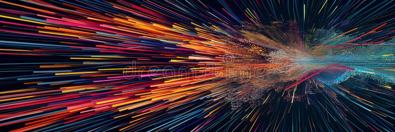Colorful Lines are Converging in the Center of this Abstract Background ...