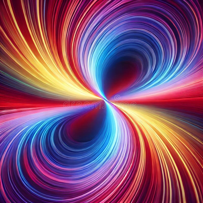 Colorful Lines Creating an Abstract Vortex Stock Illustration ...