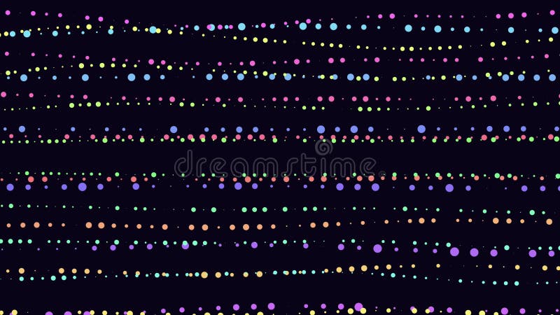 Multicolored Lines and Dots Form an Abstract Pattern on Black ...