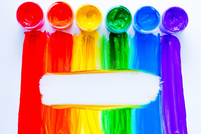 Colorful Lines Drawn Vertically with Paint in the Form of a Rainbow ...