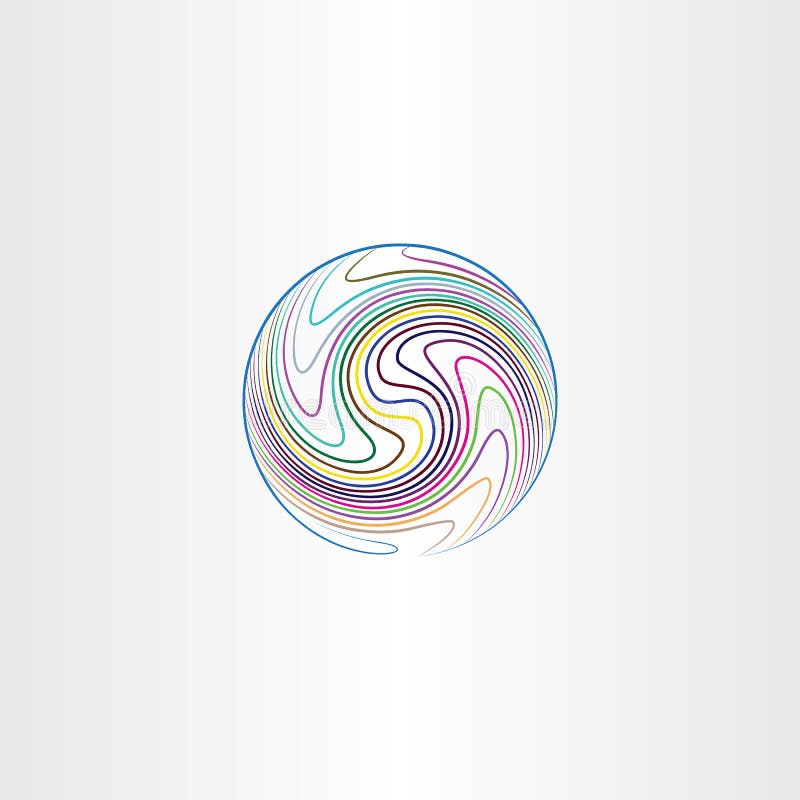 Colorful Lines Globe World Earth Abstract Icon Vector Stock Vector ...