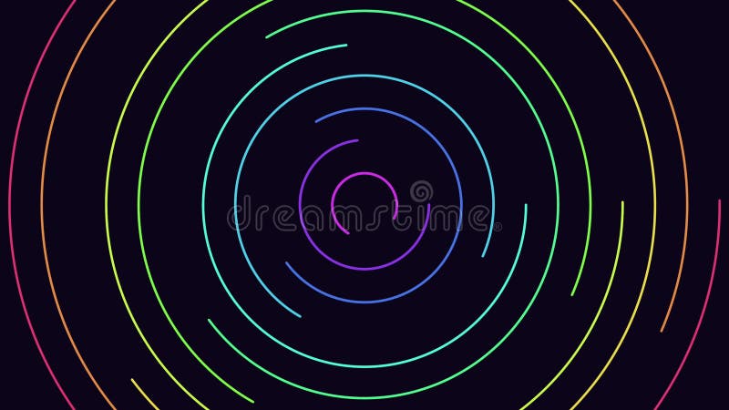 Vibrant Multicolored Lines Form Intricate Circular Pattern on Black ...