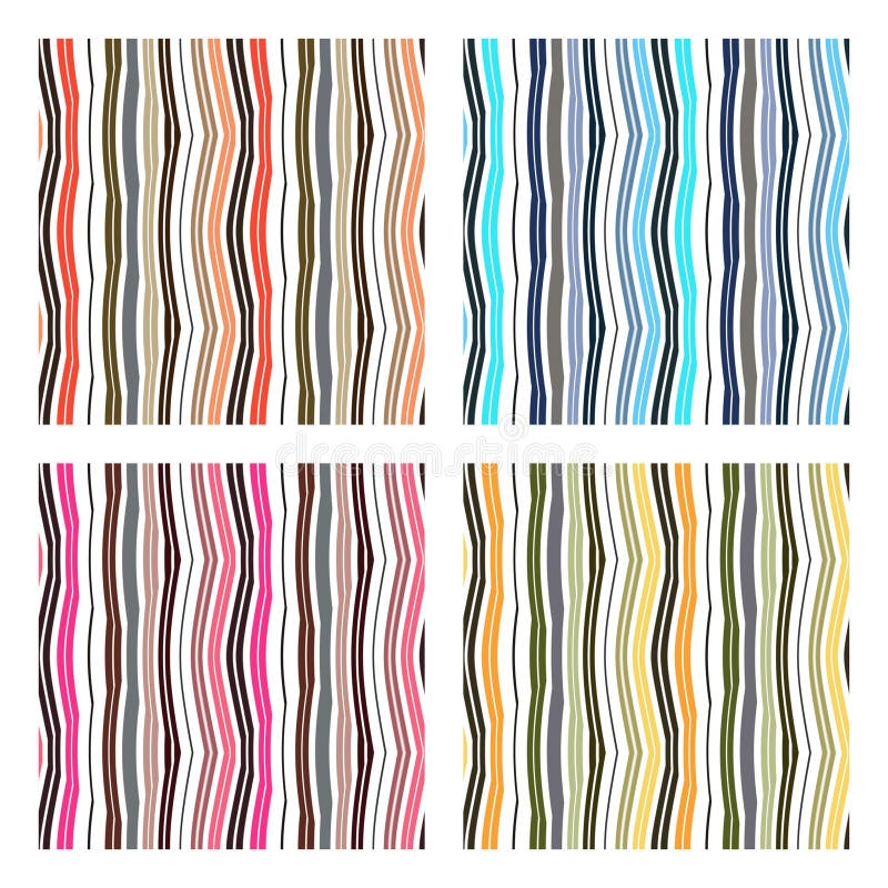 Colorful Lines Pattern Set. Stock Illustration - Illustration of orange ...