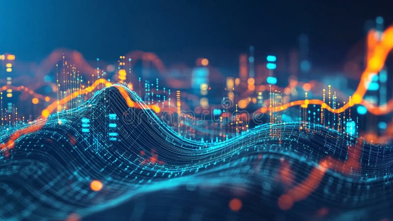 Visual Representation of Data Trends with Vibrant Colors and Dynamic ...