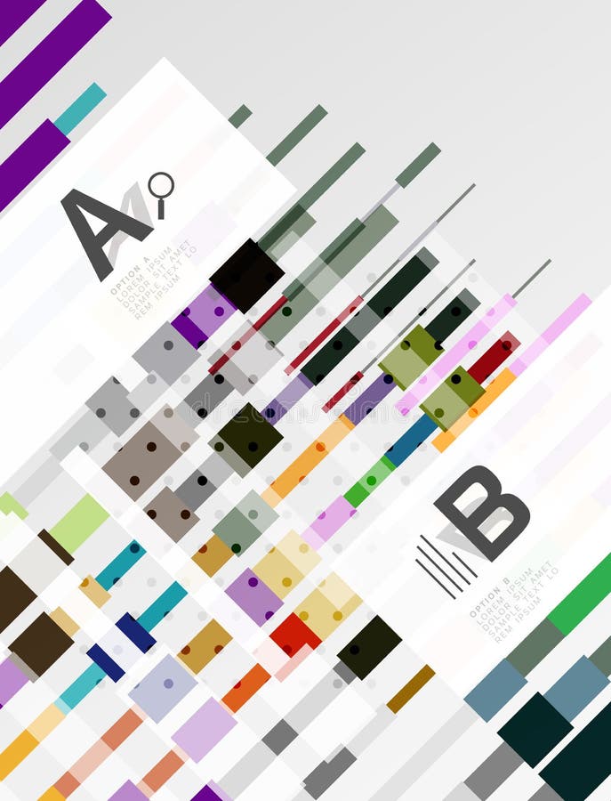Colorful Lines, Rectangles and Stripes with Option Infographics Stock ...