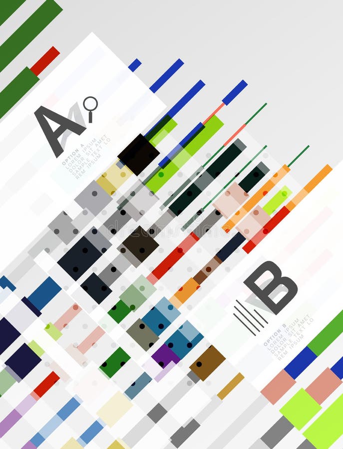 Colorful Lines, Rectangles and Stripes with Option Infographics Stock ...