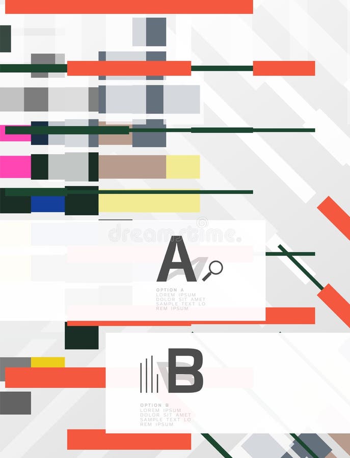 Colorful Lines, Rectangles and Stripes with Option Infographics Stock ...