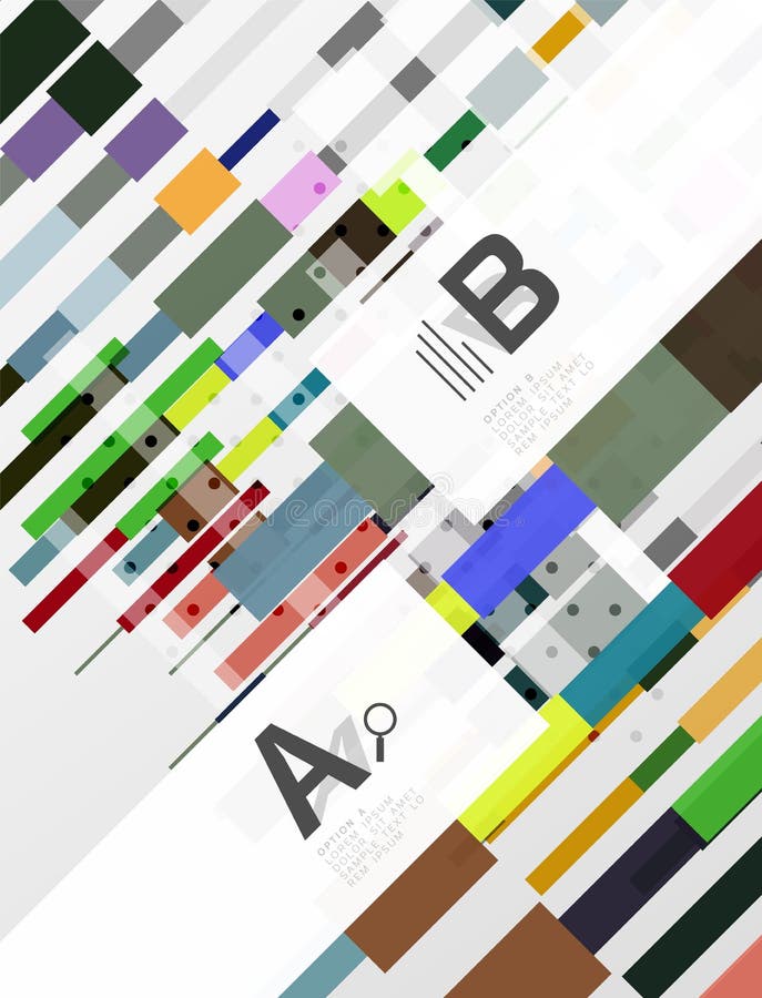 Colorful Lines, Rectangles and Stripes with Option Infographics Stock ...