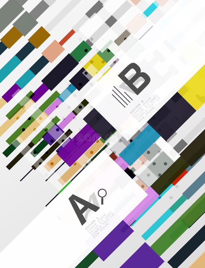 Colorful Lines, Rectangles and Stripes with Option Infographics Stock ...