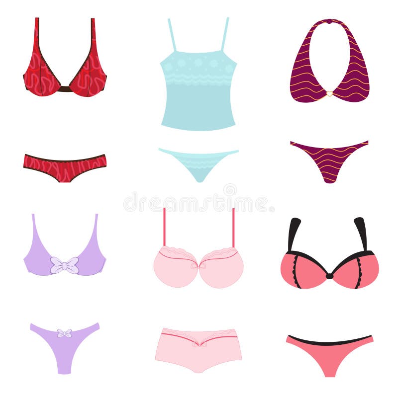Colorful lingerie set stock vector. Illustration of sensuality - 14976366