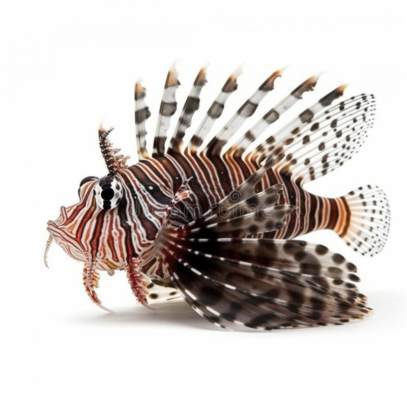 Colorful Lion Fish with White and Blue Stripes Created with Generative ...