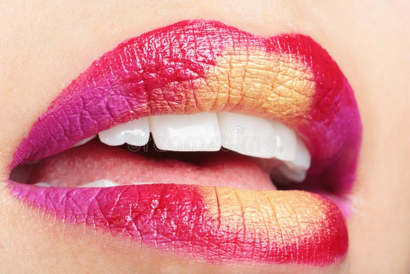 Colorful lips stock photo. Image of attractiveness, color - 34931708