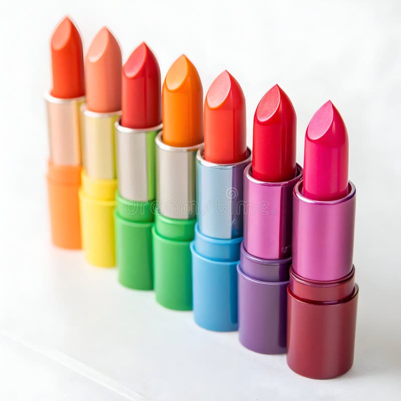Colorful Lipstick Isolated on White Background Stock Illustration ...