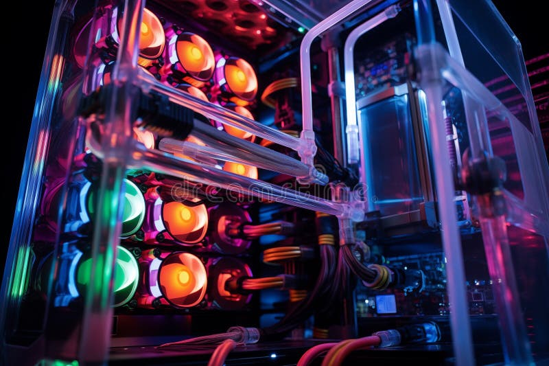 Colorful Liquid Cooling System with Transparent Tubing for CPU ...
