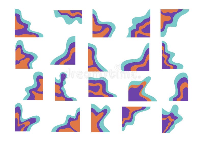 Colorful Liquid Corner Frame Element Stock Illustration - Illustration ...