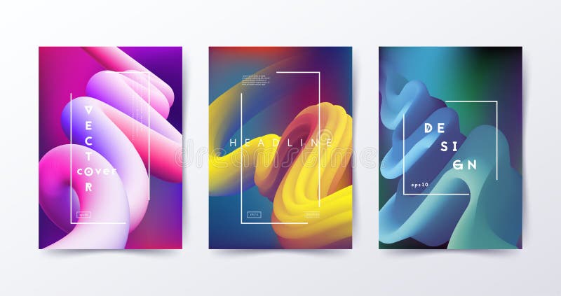Colorful Liquid Covers. Abstract Gradient Shapes. Vector Image for Your ...