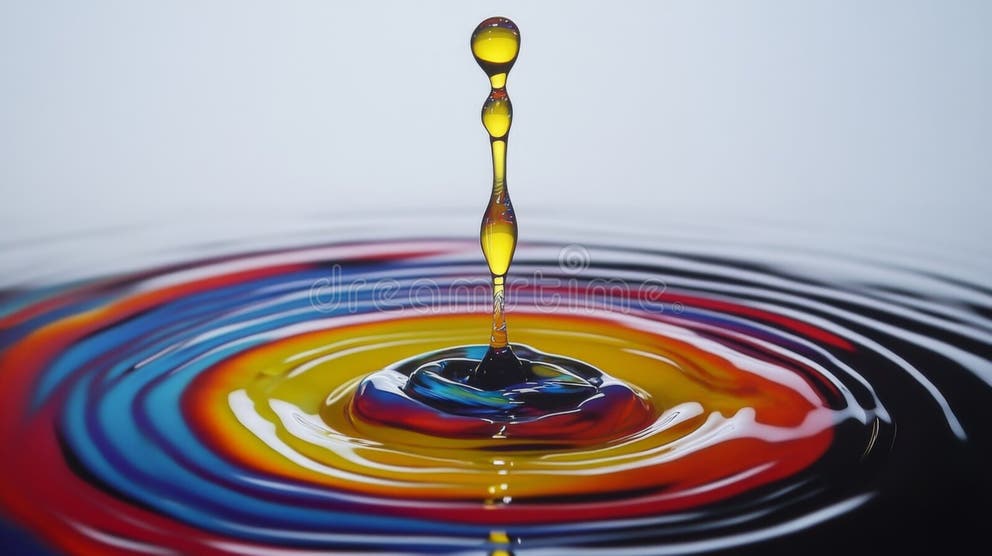 Colorful Liquid Drop Impacting Vibrant Surface Stock Photo - Image of ...