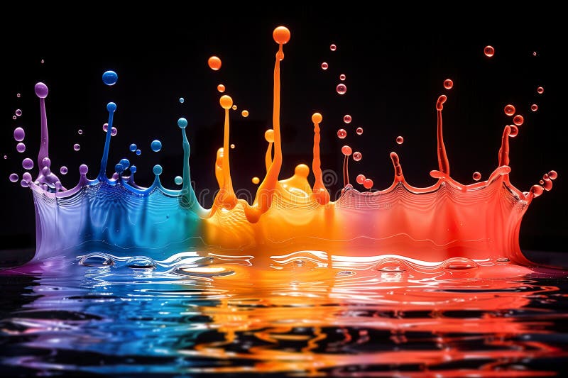 Colorful Liquid Droplet Splash Stock Illustration - Illustration of ...
