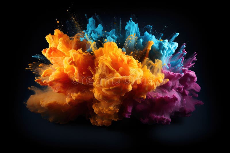 Liquid Explosion on Black 3d Illustration Stock Illustration ...