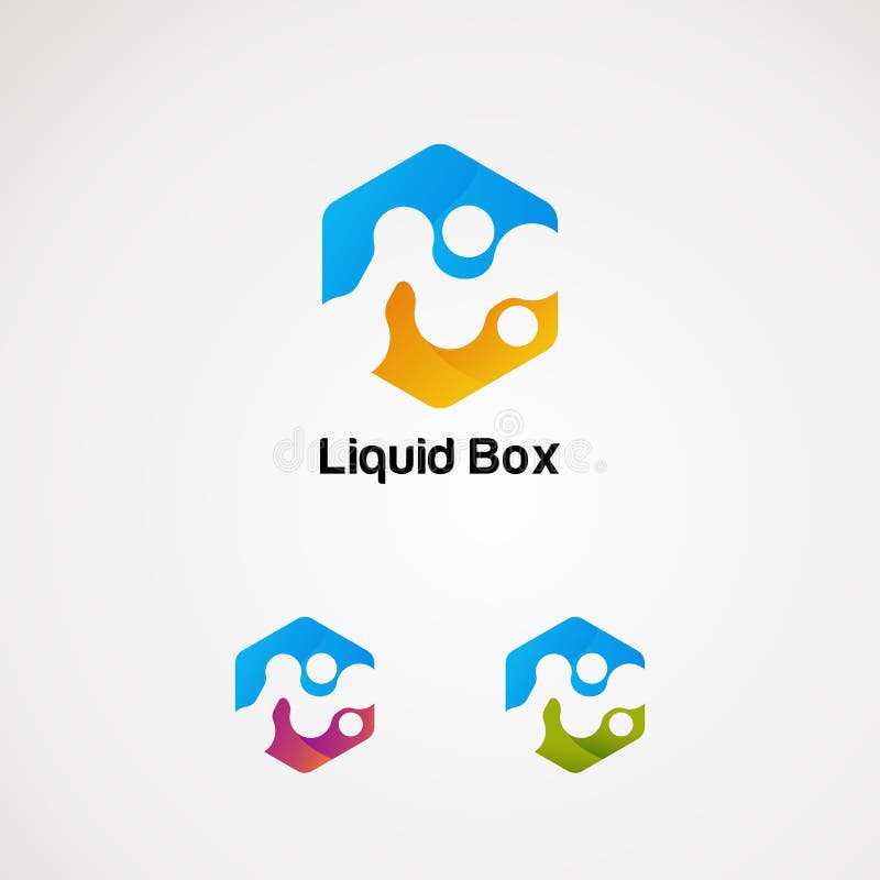 Liquid Box Logo Vector with Colorful Concept Icon, Element, and ...