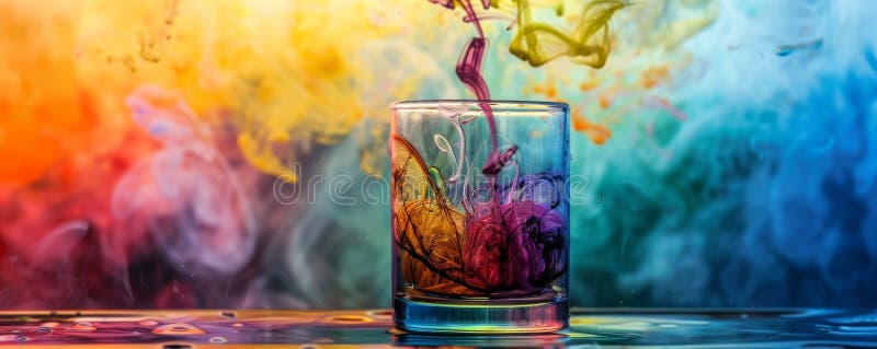 Colorful Liquid Ink Diffusion in a Glass Stock Image - Image of vibrant ...