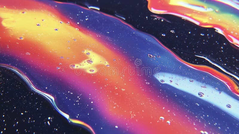 Abstract Colorful Liquid Background with Iridescent Oil Bubbles Stock ...