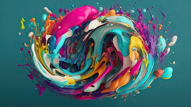Colorful Liquid Motion Flow Explosion with Paint Drops. Perfect for ...