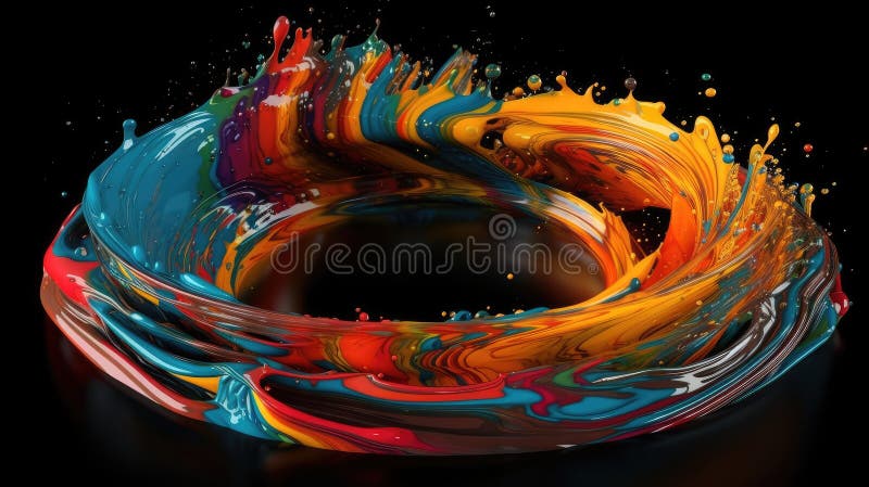Colorful Liquid Motion Flow Explosion with Paint Drops. Perfect for ...