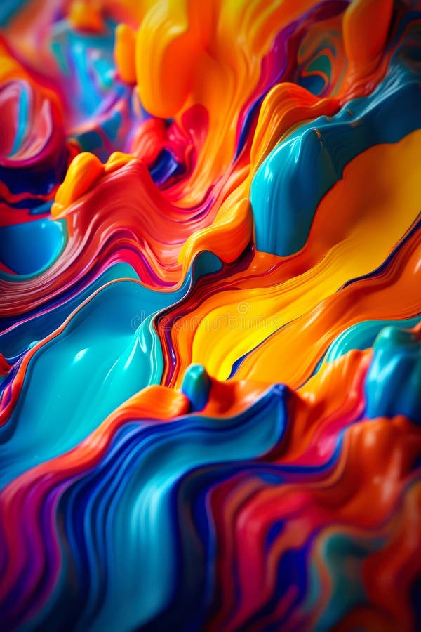 Colorful Liquid Oil Paint Abstract Background Stock Illustration ...