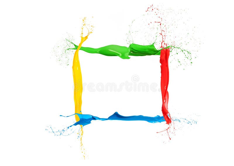 Colorful Liquid Paint Splashes Frame Mixed Colors Stock Photos - Free ...