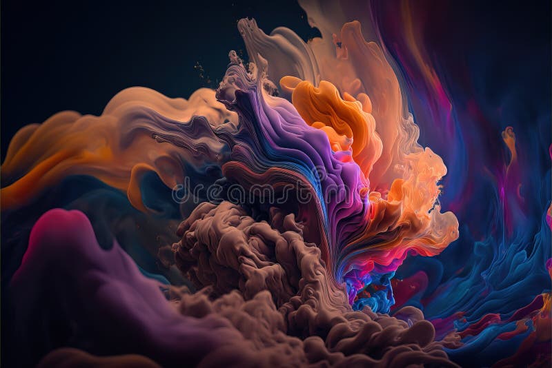 A Colorful Liquid Painting is Shown in this Image Stock Illustration ...