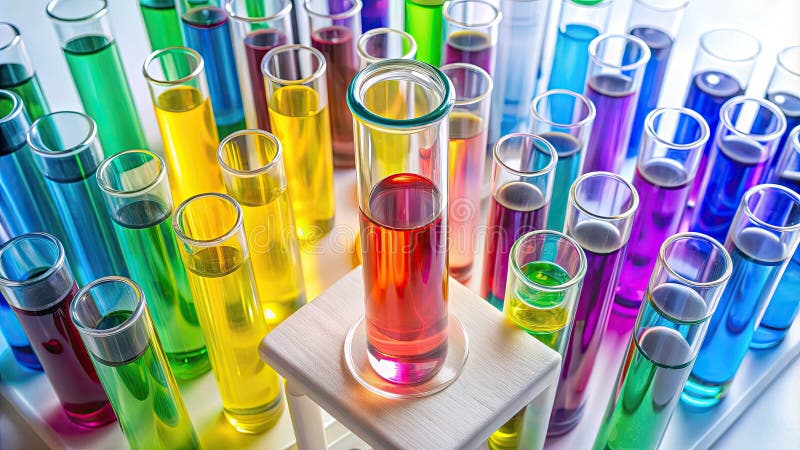 Colorful Liquid Samples in Transparent Plastic Tubes a CloseUp ...