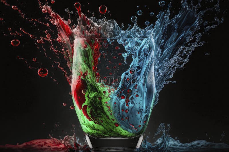 Colorful Liquid Splash in Glass for Design Projects. Stock Illustration ...