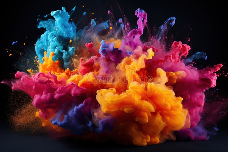 Liquid Splash Blending Flow Mixing Together on Black Background Stock ...