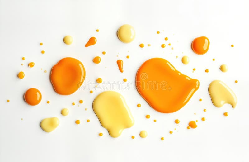 Colorful Liquid Stains on White Background. Various Shapes, Sizes of ...