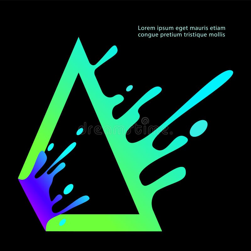 Colorful Liquid Triangle Frame Splashing in Motion and Text Flat Style ...